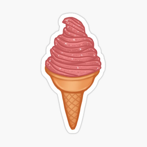 "Pink Italian Ice Cream" Sticker for Sale by MidaDesigns | Redbubble