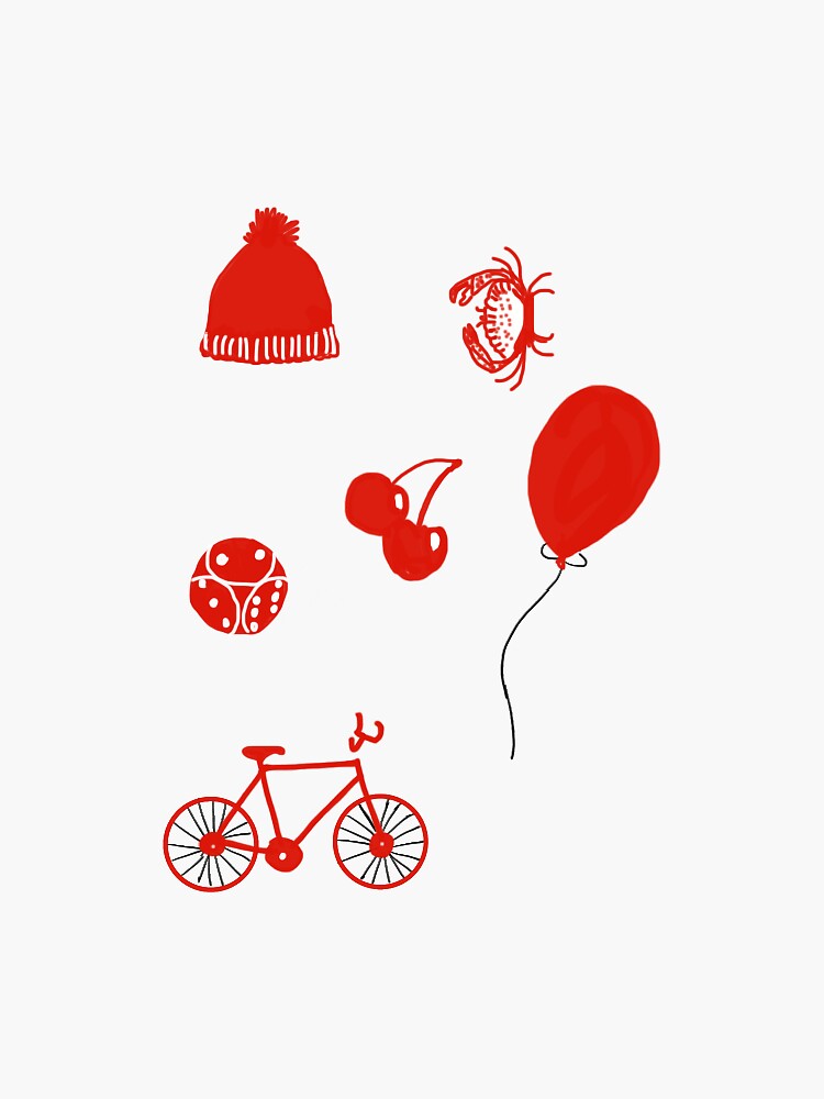 "Red sticker pack" Sticker for Sale by Stephanie202318 | Redbubble