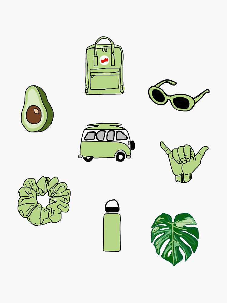 "Green sticker pack" Sticker for Sale by Stephanie202318 | Redbubble