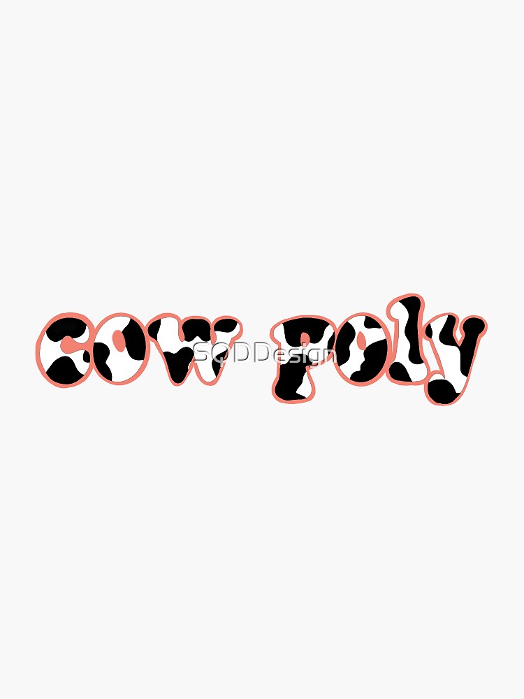 "cow poly pink" Sticker for Sale by SQDDesign | Redbubble