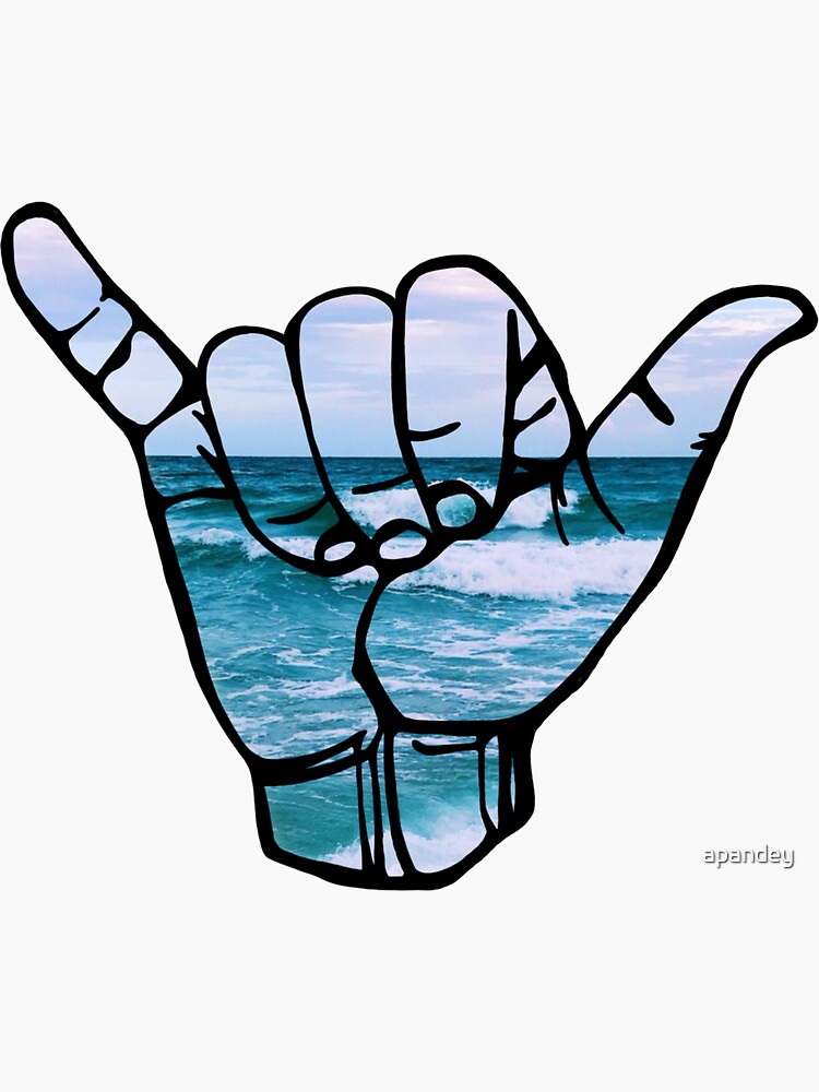 Pegatina « ¡Blue Ocean Shaka que está disponible en múltiples productos ...