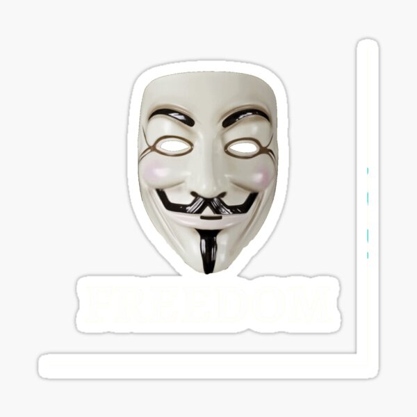 "ANONYMOUS AND FREEDOM TEXT" Sticker by zPremium | Redbubble