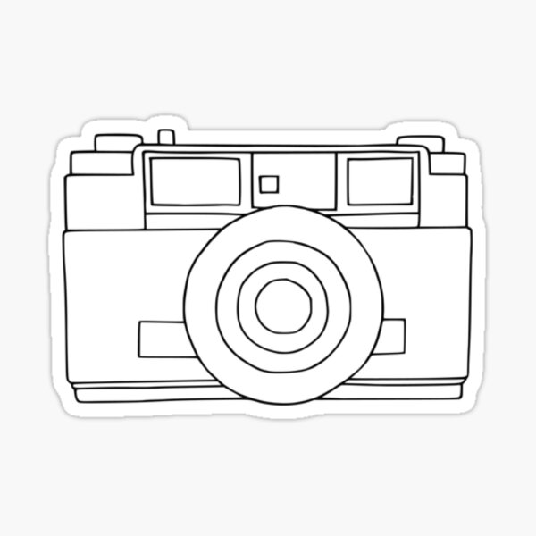 "camera line drawing" Sticker for Sale by aub-fitz | Redbubble