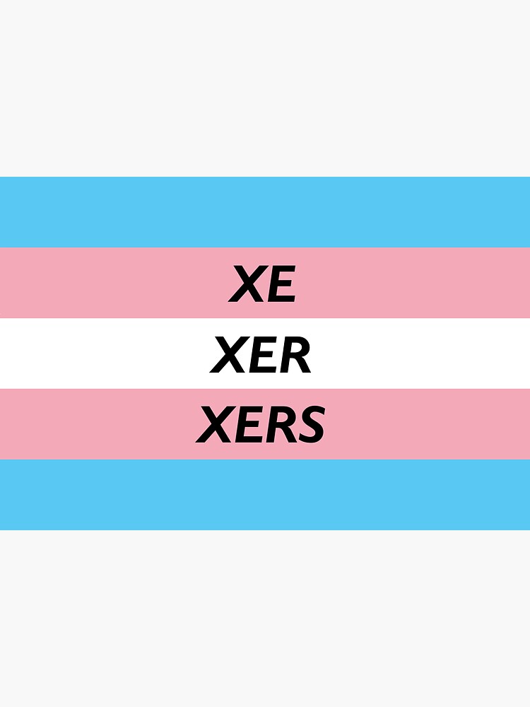 "XE/XER/XERS Pronoun Trans Flag" Sticker by cjdesigns7 | Redbubble