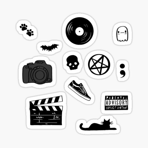 "Black sticker set" Sticker for Sale by Fantasygestalt | Redbubble