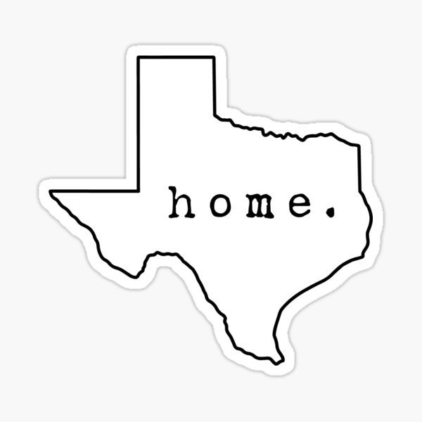 "Texas State Outline Home" Sticker for Sale by amcdesigns | Redbubble