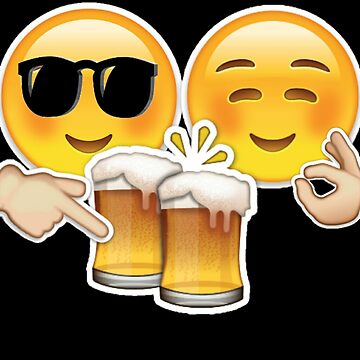 "beer cheers emoji xD" Sticker for Sale by LokmaneBrahimi | Redbubble