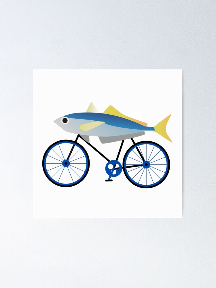 "Cycling Fish" Poster for Sale by yati-designs | Redbubble