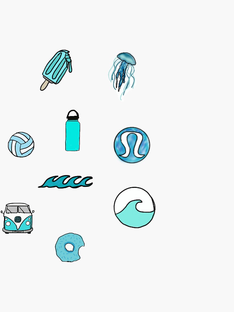 "Blue/ light blue sticker pack" Sticker by Stephanie202318 | Redbubble