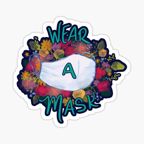 "Wear A Mask" Sticker for Sale by Ginger-ginseng | Redbubble