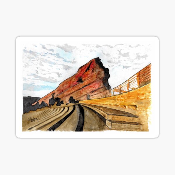 "Red Rocks Amphitheater" Sticker by RJLDesignZ | Redbubble