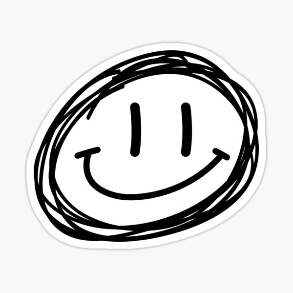 "ScribbleSmile" Sticker by Lhadii | Redbubble
