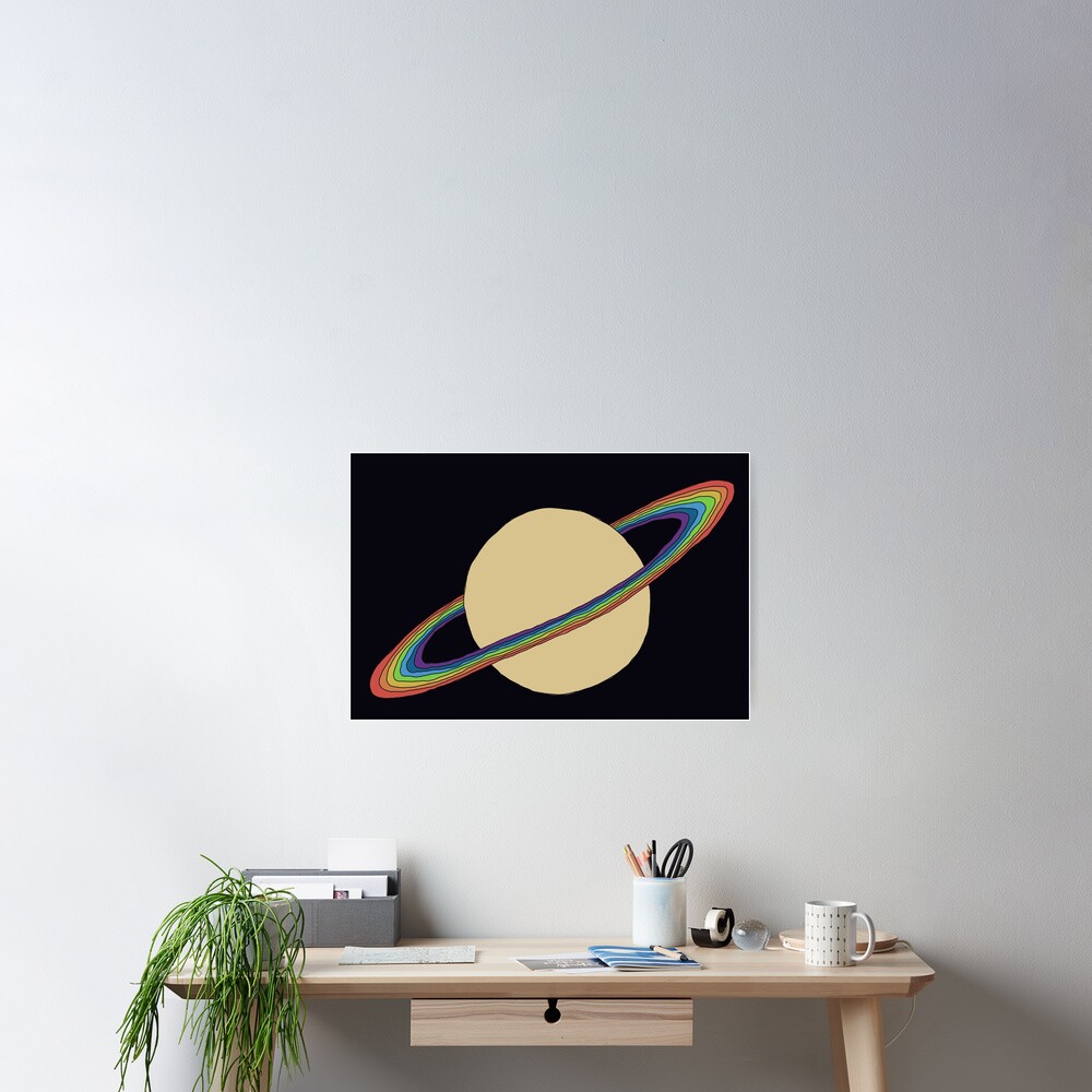 "Rainbow ringed Saturn" Poster by MaunaLoa77 | Redbubble