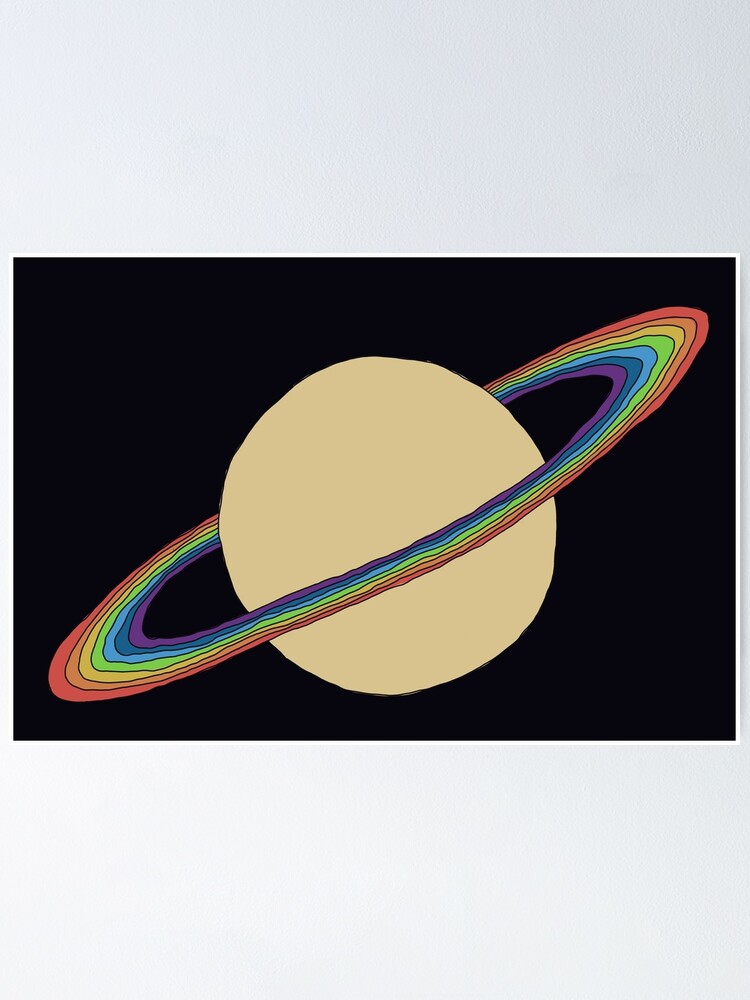 "Rainbow ringed Saturn" Poster by MaunaLoa77 | Redbubble