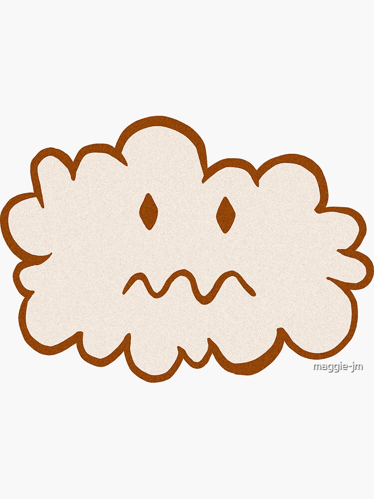 "Squiggly Mouth Cloud" Sticker by maggie-jm | Redbubble