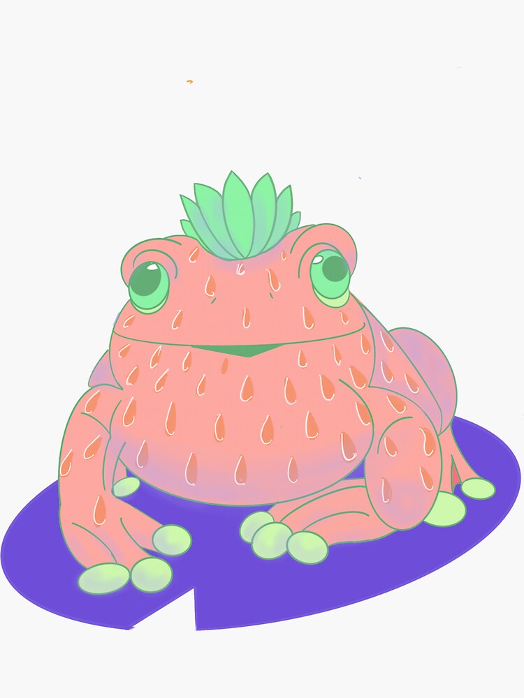 "Strawberry frog" Sticker by tdsdesignstudio | Redbubble