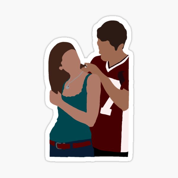 "Stefan Giving Elena The Necklace" Sticker by alisejdesigns | Redbubble