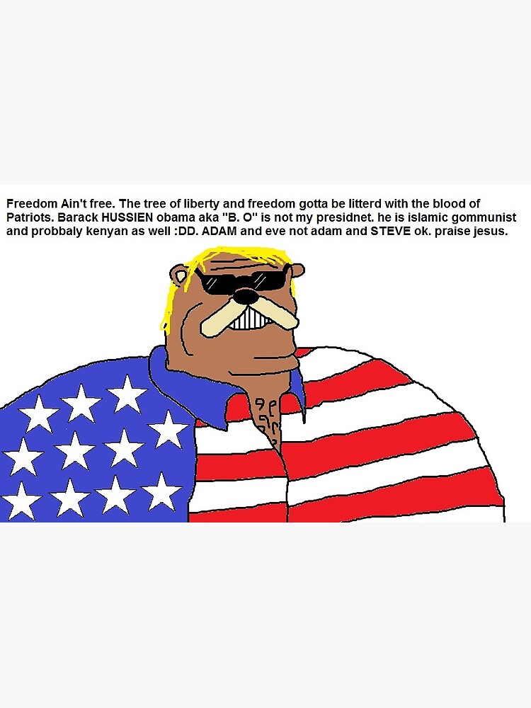 "AMERICAN SPURDO MEME" Sticker for Sale by spookyskelly | Redbubble