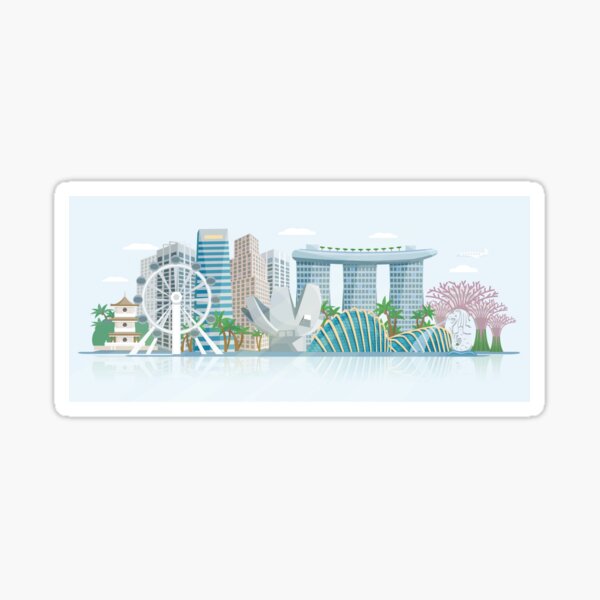 "Singapore Marina Bay Sand Skyline" Sticker for Sale by adwinang ...