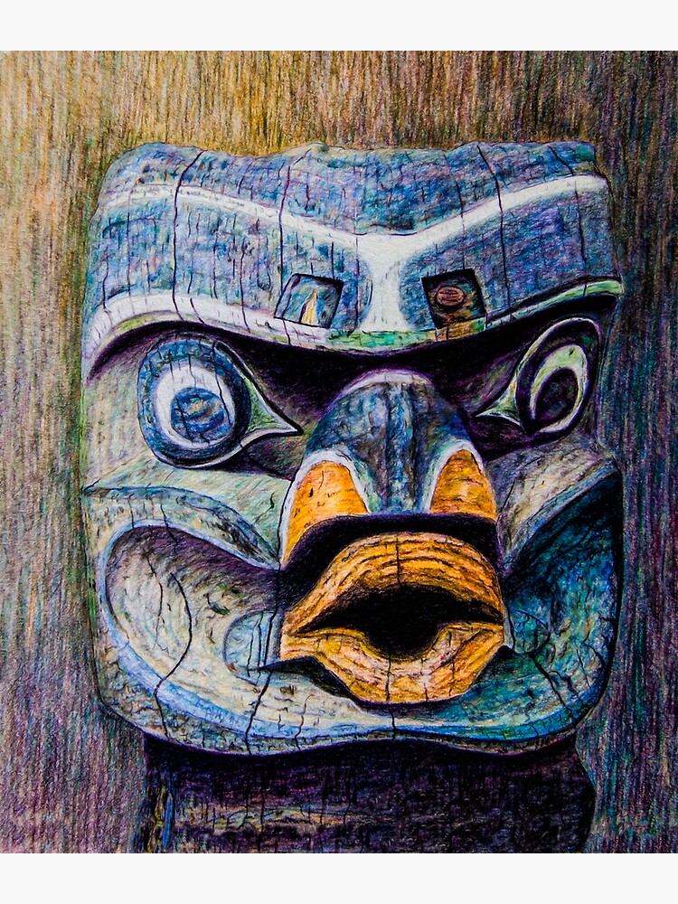 "Totem Head" Art Print by ibrush | Redbubble