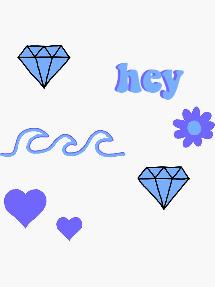 "cute blue aesthetic pack" Sticker by stickersmel | Redbubble