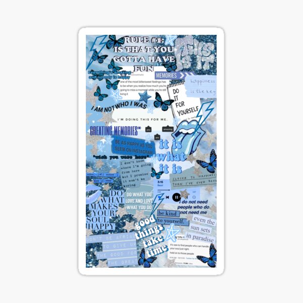 "Blue Aesthetic Collage " Sticker for Sale by corridunn | Redbubble