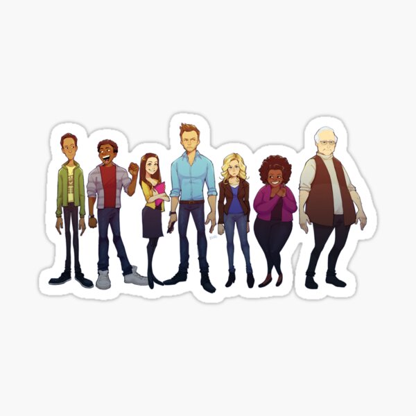 "The Greendale Seven" Sticker for Sale by dinororo | Redbubble