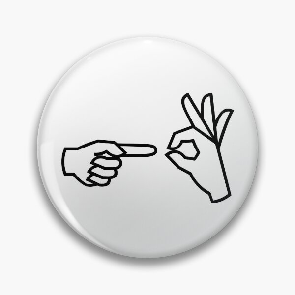 "Finger in Hole Hand Emoji - Suggestive Sex Innuendo" Pin for Sale by ...