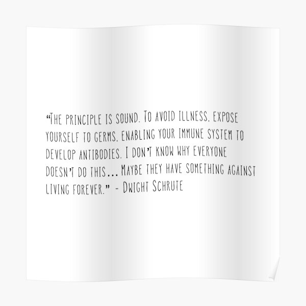 "Immunity Logic - Dwight Schrute " Poster for Sale by HazmatDesigns ...