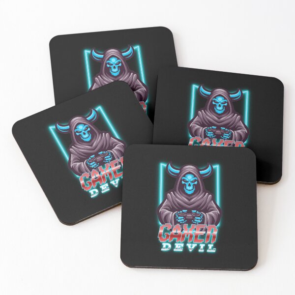 "Gamer devil " Coasters (Set of 4) by TheCasualStore | Redbubble