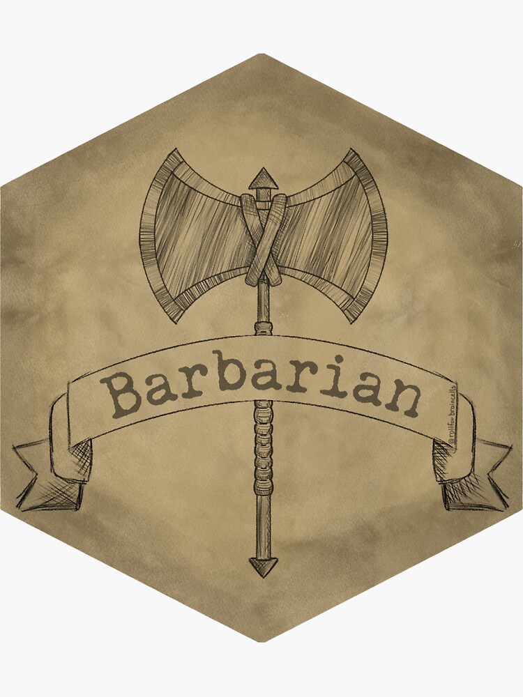 "Barbarian" Sticker for Sale by roll4braincells | Redbubble