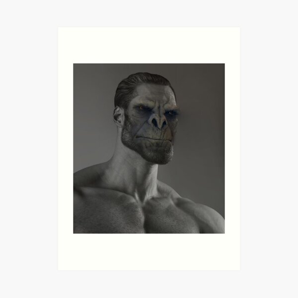 "Giga Chad Halo Monke" Art Print for Sale by shitpostanon | Redbubble