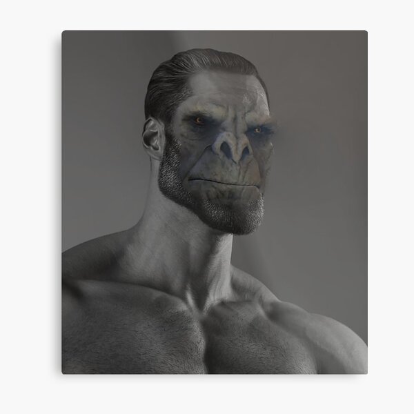 "Giga Chad Halo Monke" Metal Print by shitpostanon | Redbubble