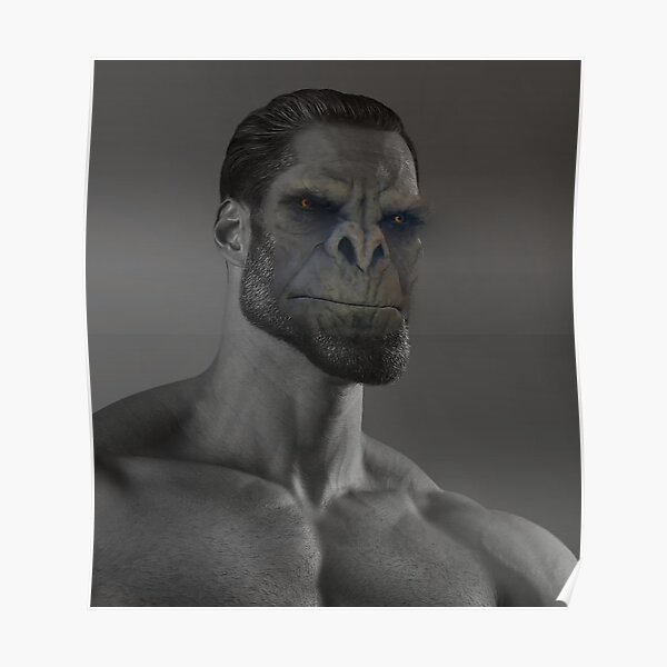 "Giga Chad Halo Monke" Poster von shitpostanon | Redbubble