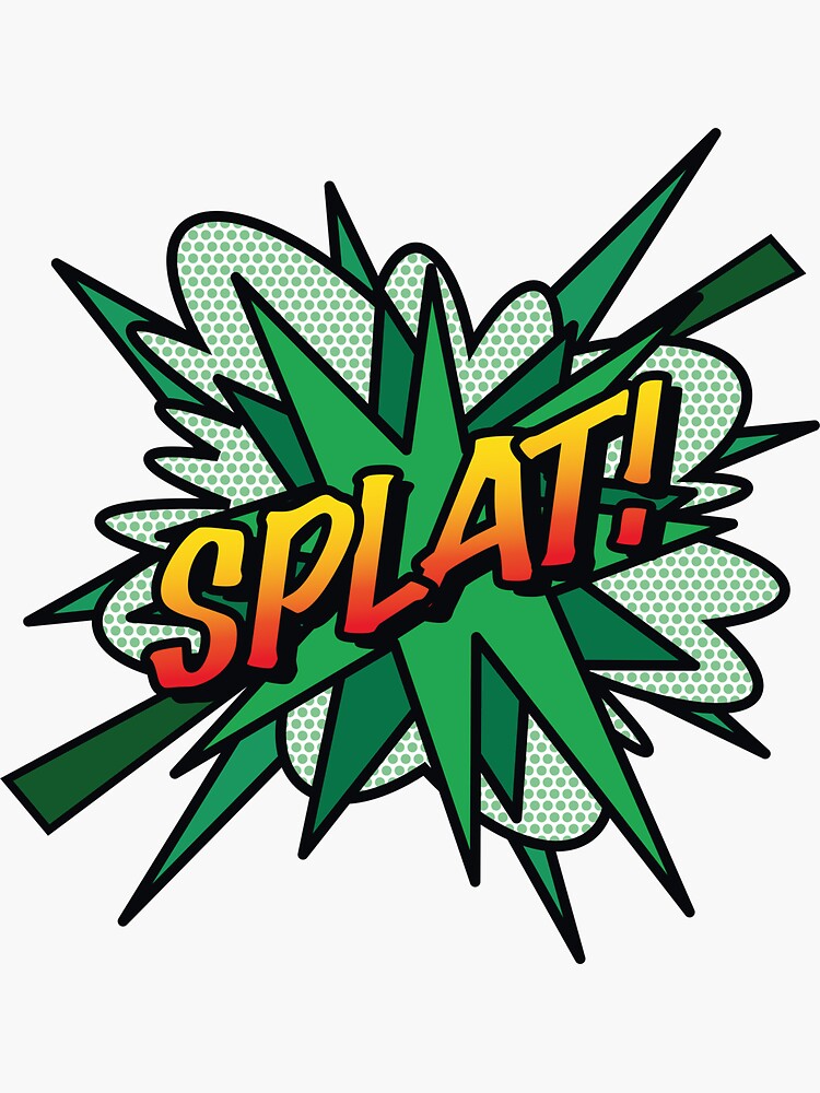 "SPLAT Comic Book Flash Pop Art Modern Retro Fun" Sticker by ...