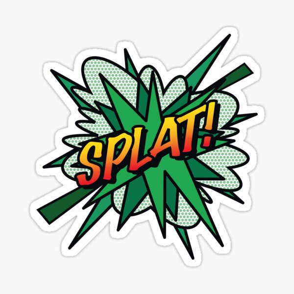 "SPLAT Comic Book Flash Pop Art Modern Retro Fun" Sticker by ...
