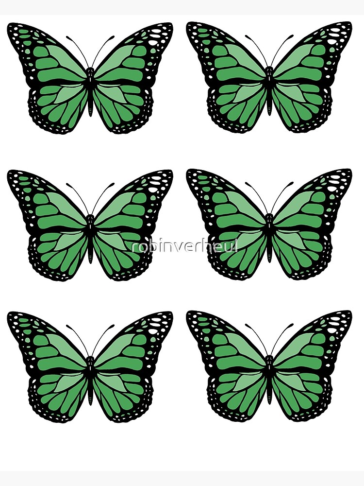 "green butterfly sticker set" Poster by robinverheul | Redbubble