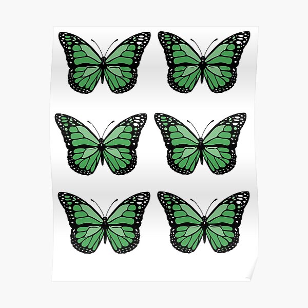"green butterfly sticker set" Poster by robinverheul | Redbubble