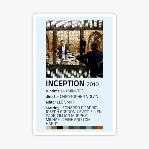 "Inception Minimalist Movie Poster" Sticker by mollie2278 | Redbubble