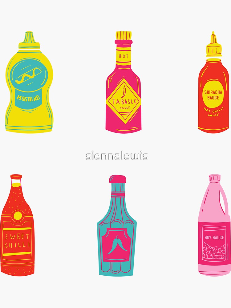 "condiments sticker pack" Sticker for Sale by siennalewis | Redbubble