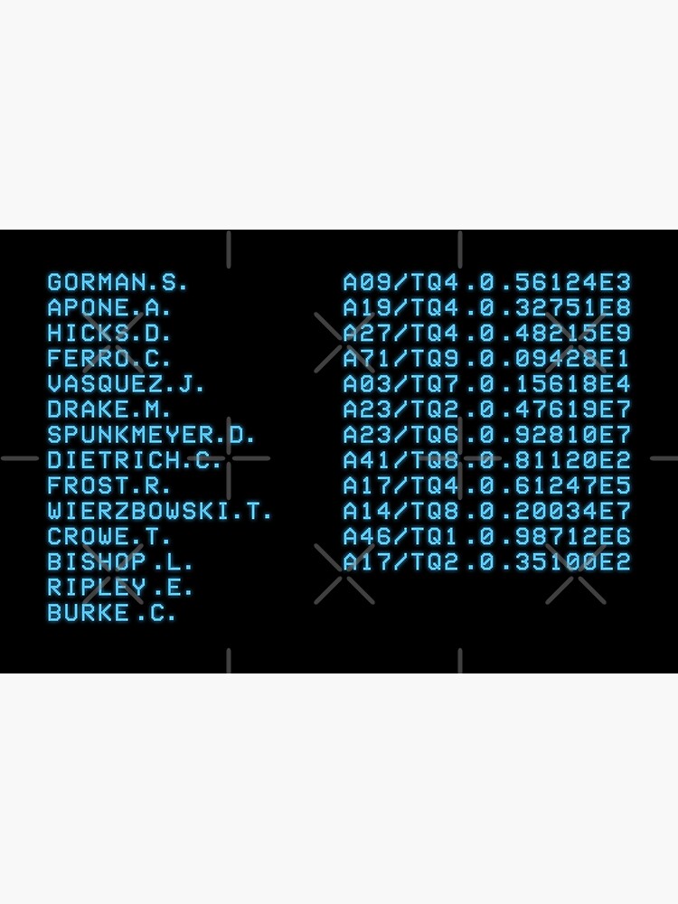 "USS Sulaco Colonial Marines crew roster" Art Print for Sale by dirimir ...