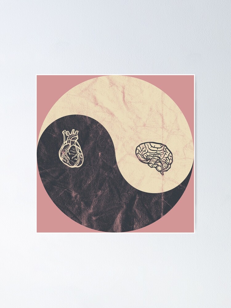 "The yin-yang heart and brain" Poster for Sale by qazerty | Redbubble