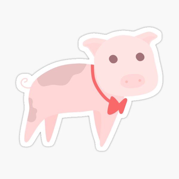 "Cute Baby Pig With Bow" Sticker for Sale by ChavsArt | Redbubble
