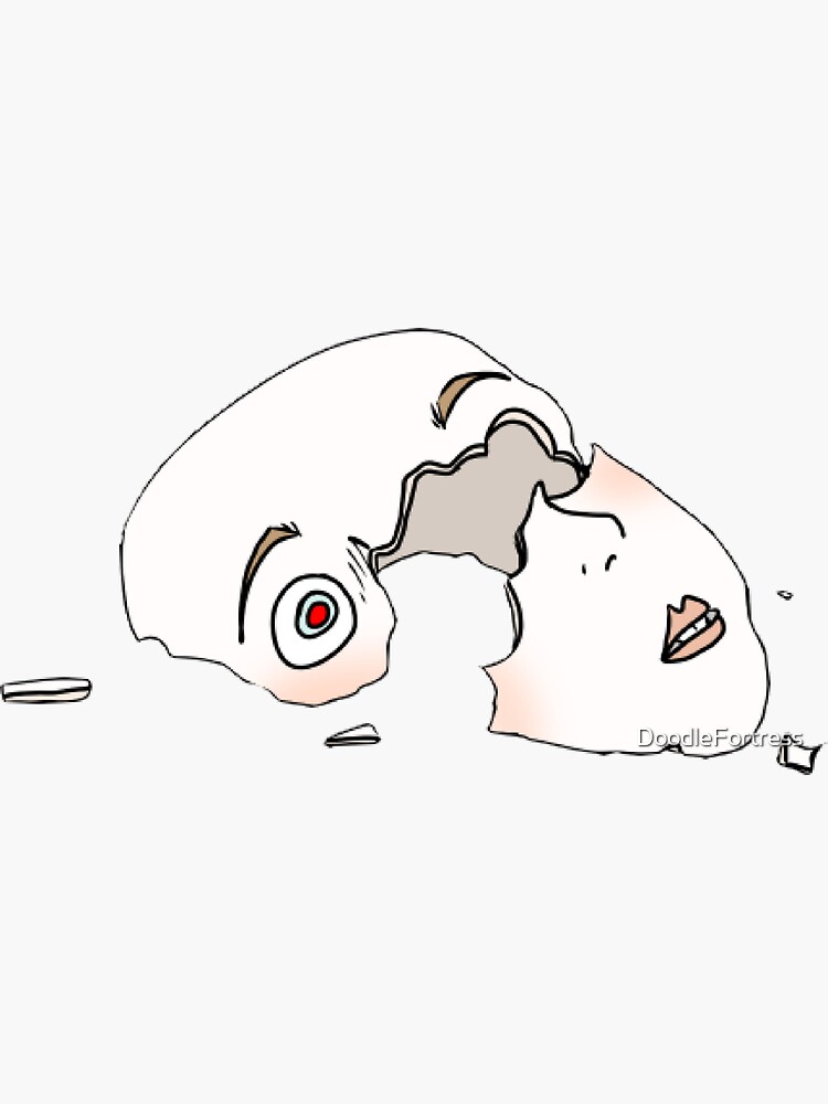 Pegatina «Muñeca rota» de DoodleFortress | Redbubble