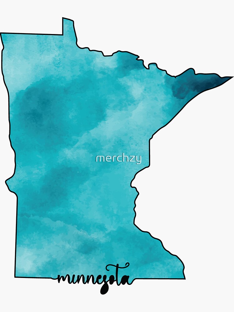 "Watercolor Minnesota Mn State Map Souvenir" Sticker by merchzy | Redbubble