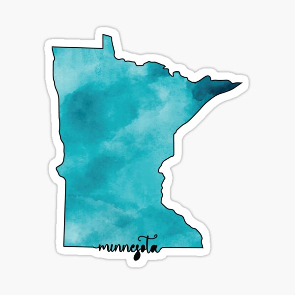 "Watercolor Minnesota Mn State Map Souvenir" Sticker by merchzy | Redbubble