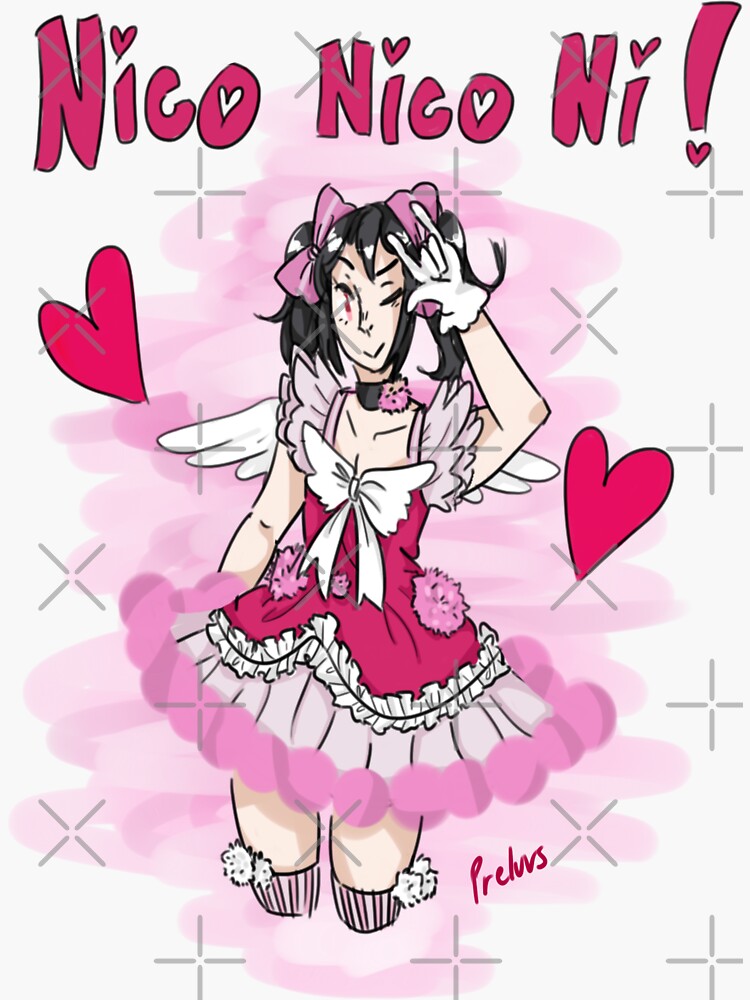 "Nico Nico Ni!" Sticker for Sale by maplesleep | Redbubble