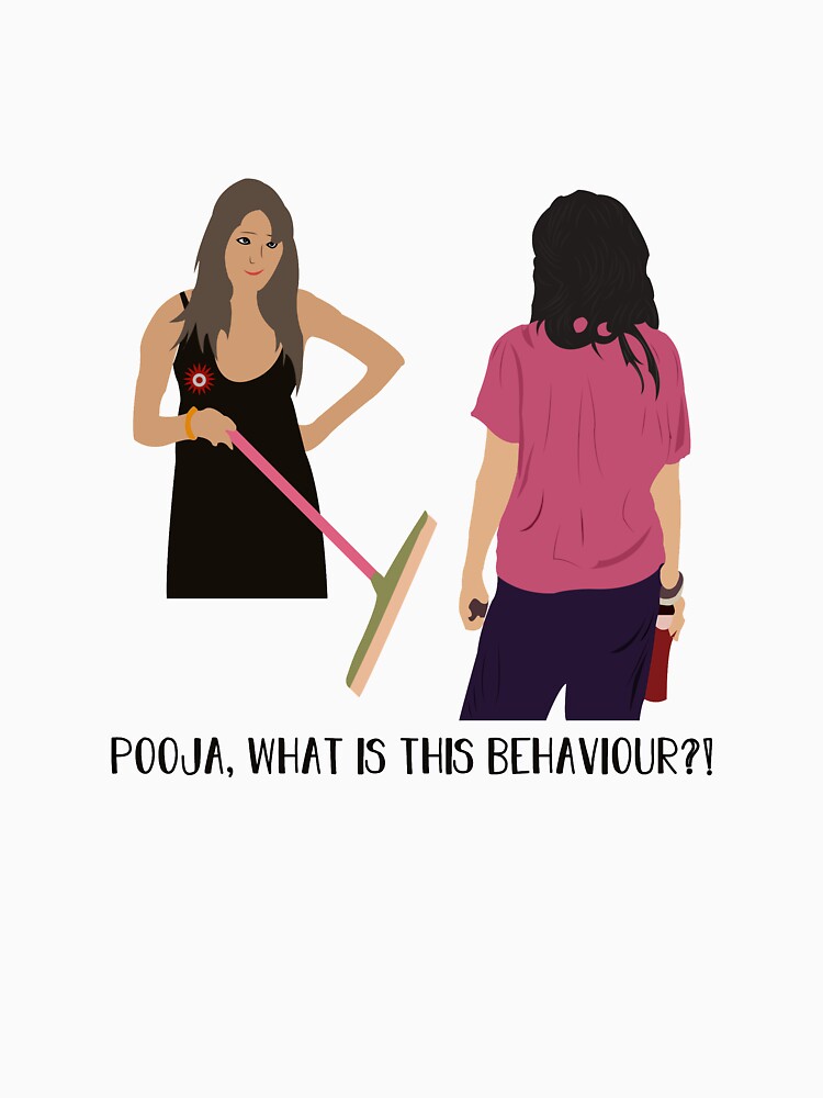 "Pooja What Is This Behaviour - Desi Indian Meme" T-shirt by ...