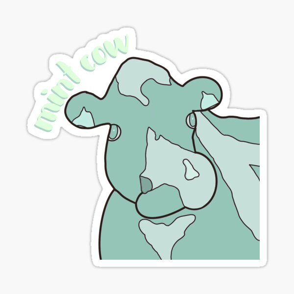 "Mint Cow Design - Ice Cream Flavored Cows" Sticker by nikkadesigns ...