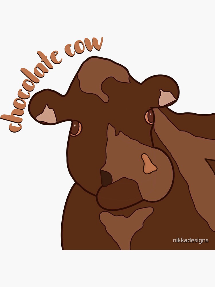 Pegatina «Diseño de vaca de chocolate - vacas con sabor a helado» de ...